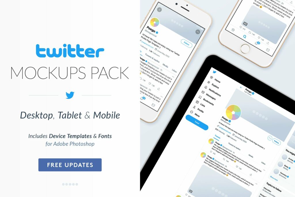 Twitter Social Media Mockups Pack – MasterBundles