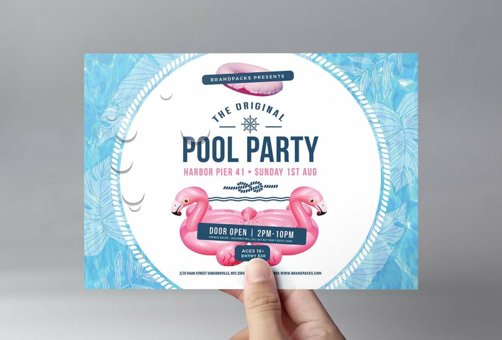 Modern Pool Party Poster / Flyer – MasterBundles