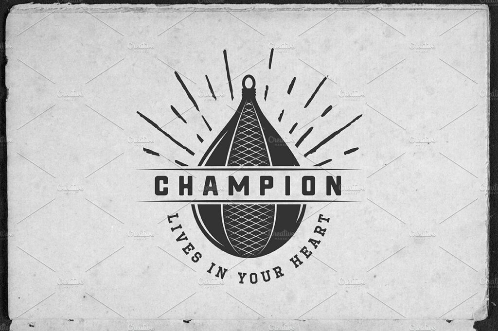12 vintage boxing badges and forms – MasterBundles