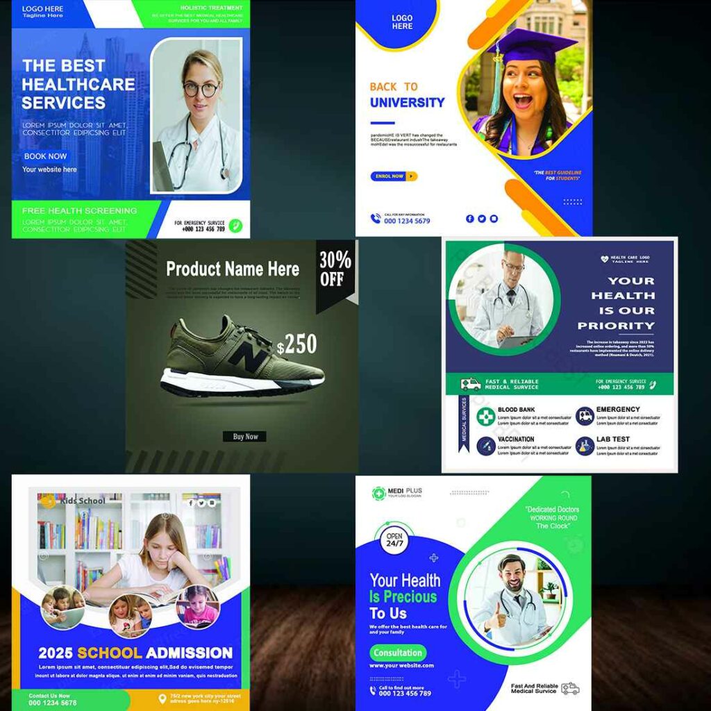 6 UNIQUE AND ATTRACTIVE SOCIAL MEDIA POSTS[ INSTAGRAM, FACEBOOK] FOR 5 ...