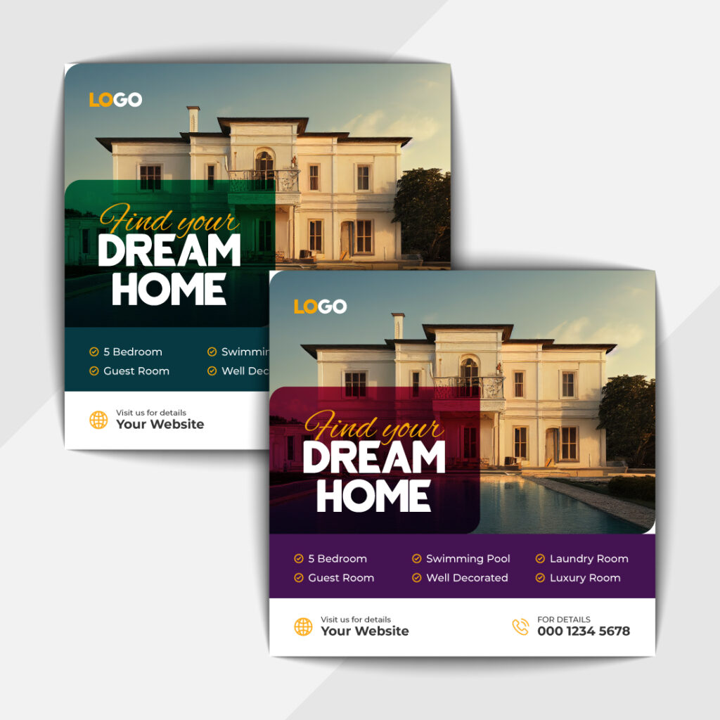 Luxury Real Estate Social Media Banner Design - MasterBundles