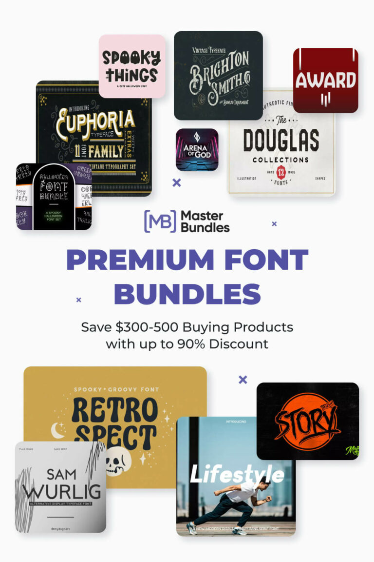 15226+ Font Bundles 2023 - MasterBundles
