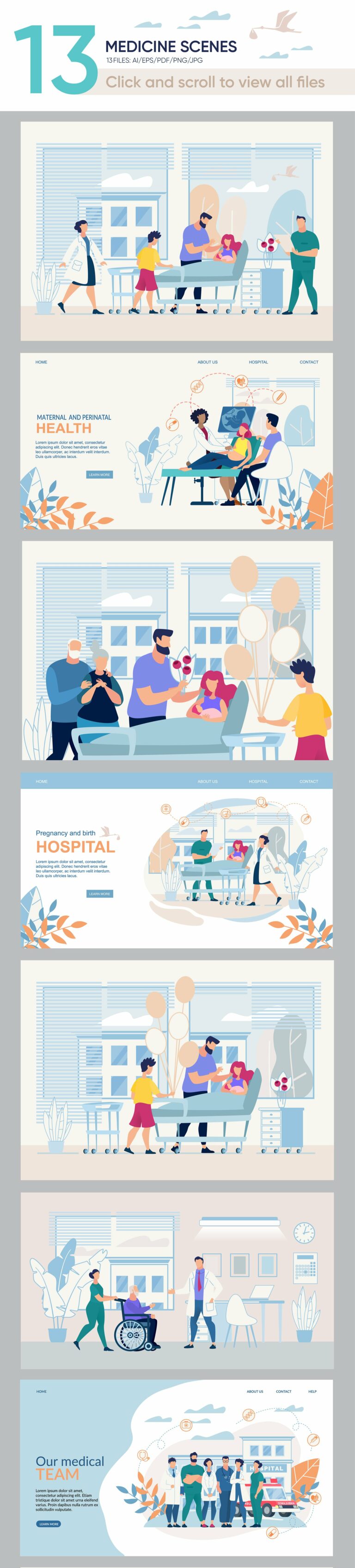 Vector Medical Scenes – MasterBundles