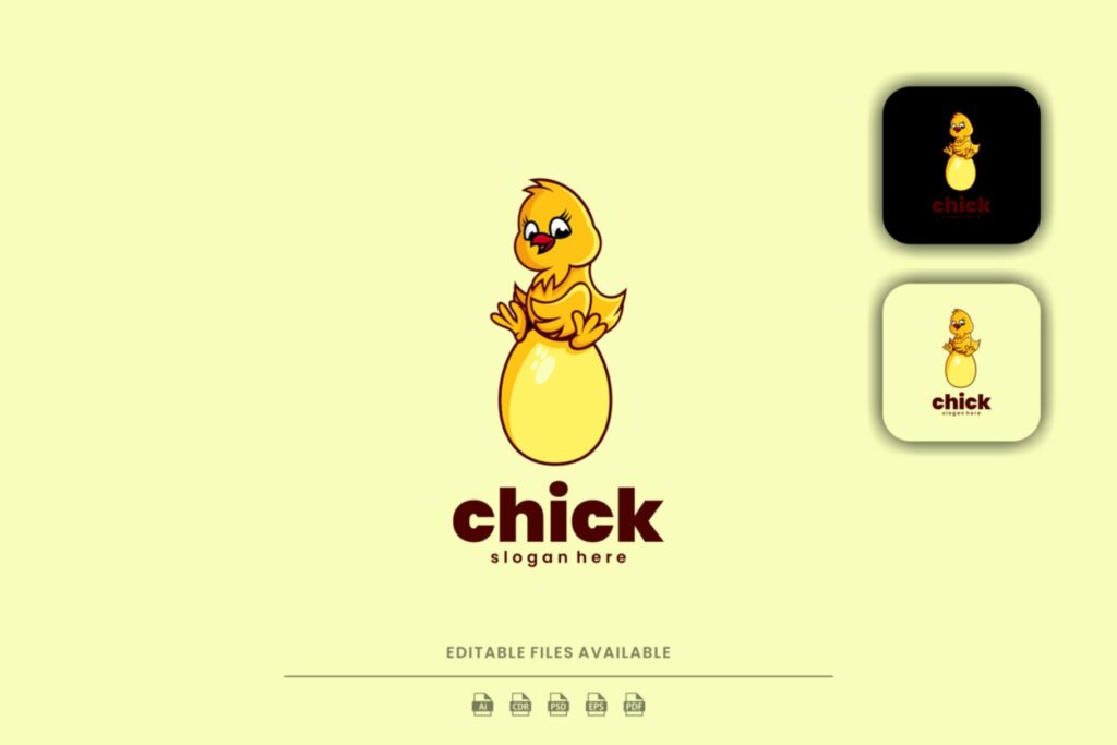 Chick Cartoon Logo – MasterBundles