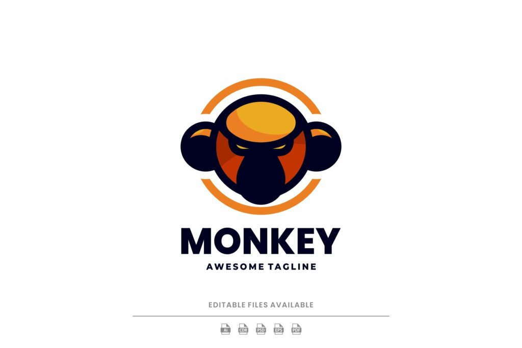 Monkey Simple Mascot Logo – MasterBundles