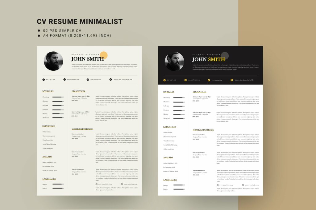 Classic CV Resume Template – MasterBundles
