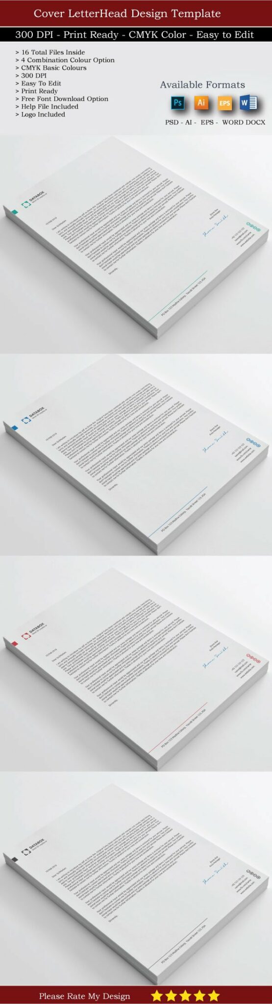 Data box Letterheads with MS Word – MasterBundles
