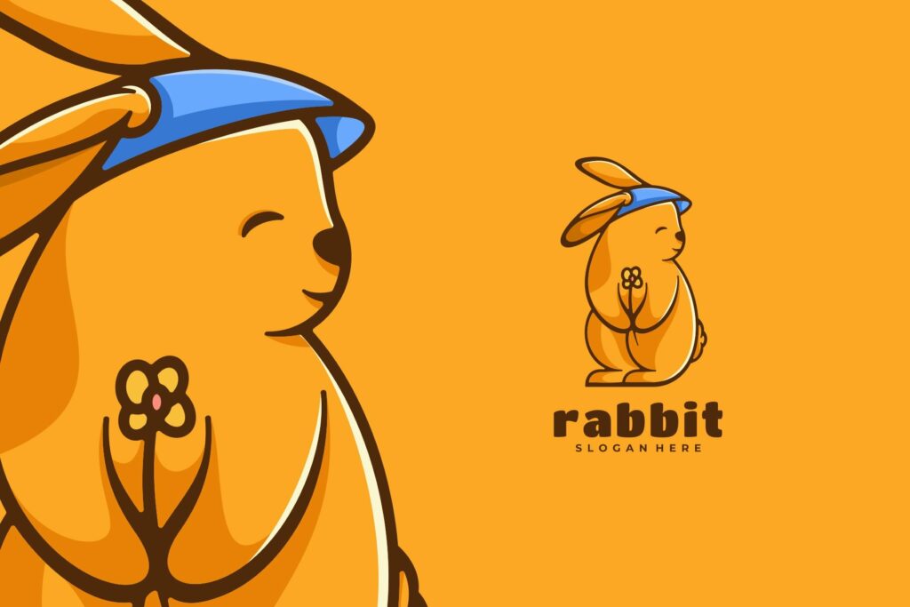 Rabbit Simple Mascot Logo – MasterBundles