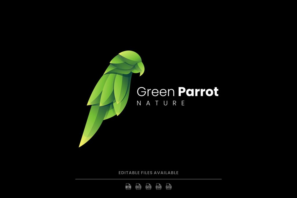 Green Parrot Gradient Logo – MasterBundles