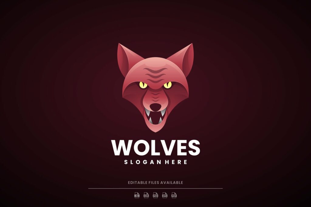 Wolves Gradient Logo – MasterBundles