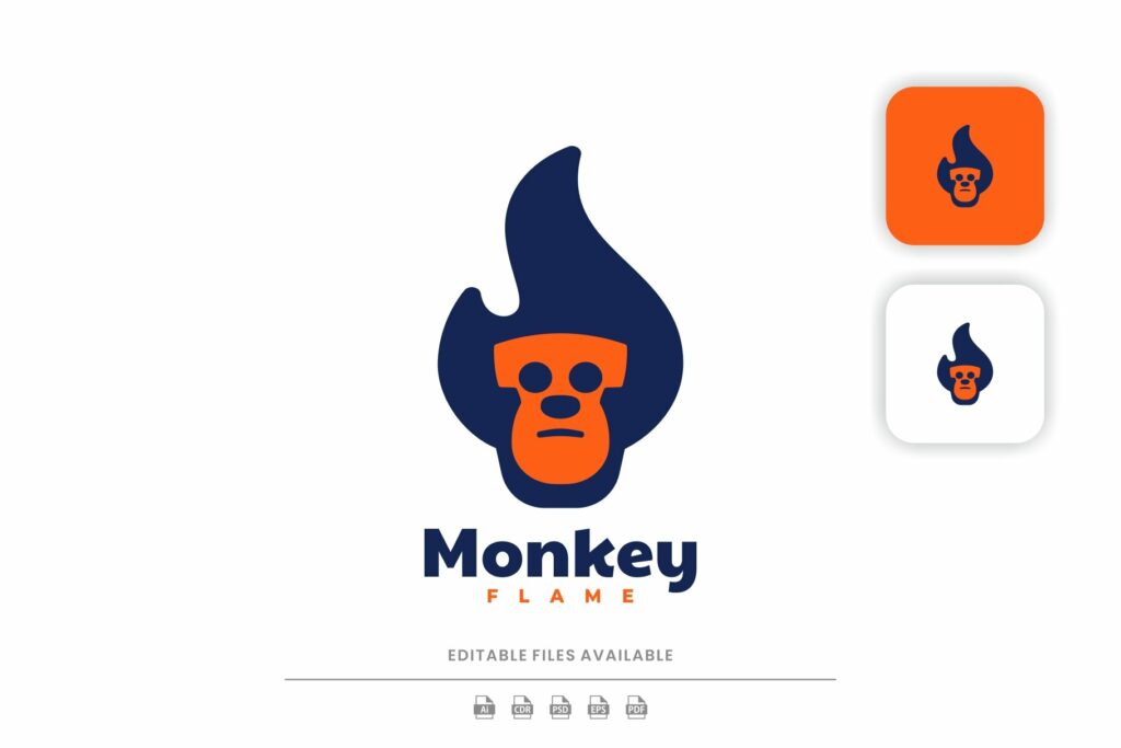 Monkey Simple Mascot Logo – MasterBundles