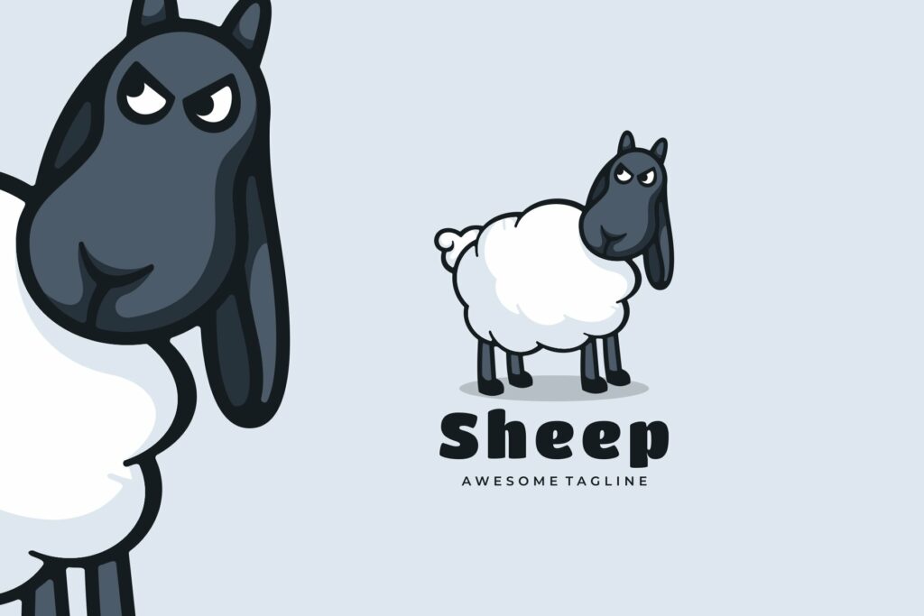 Sheep Simple Mascot Logo – MasterBundles