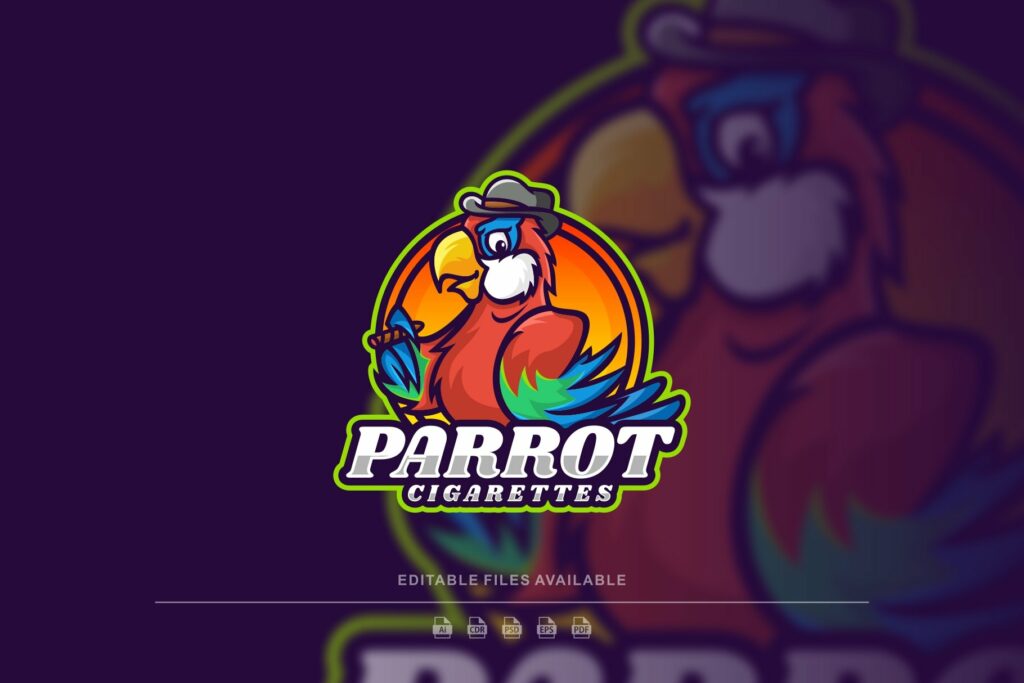 Parrot Cigarette Mascot Logo – MasterBundles