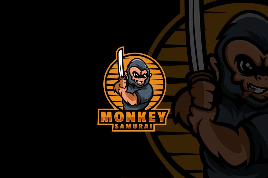 Monkey Cartoon Logo – MasterBundles