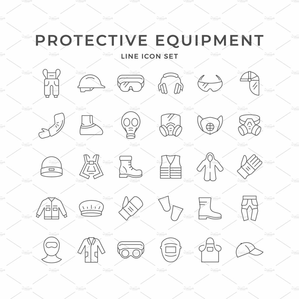 Set icons of protective equipment – MasterBundles