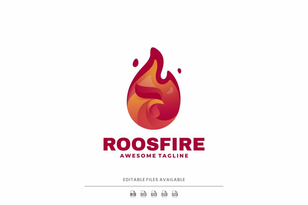 Rooster Fire Gradient Logo – MasterBundles