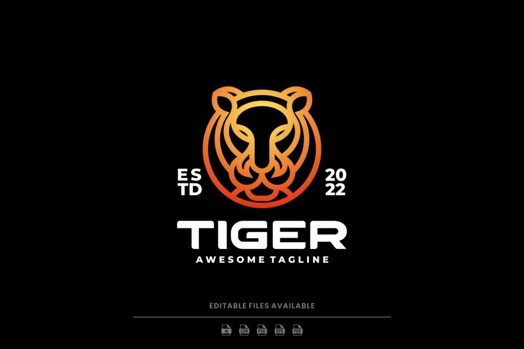 Tiger Line Art Logo – MasterBundles