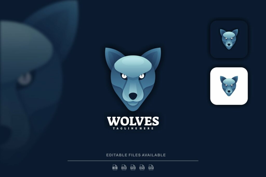 Wolf Gradient Logo – MasterBundles