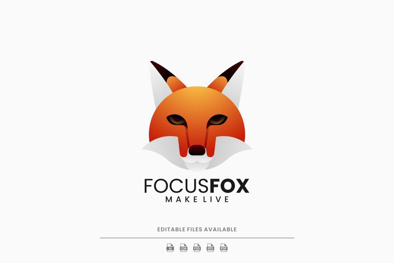 Focus Fox Gradient Logo – MasterBundles