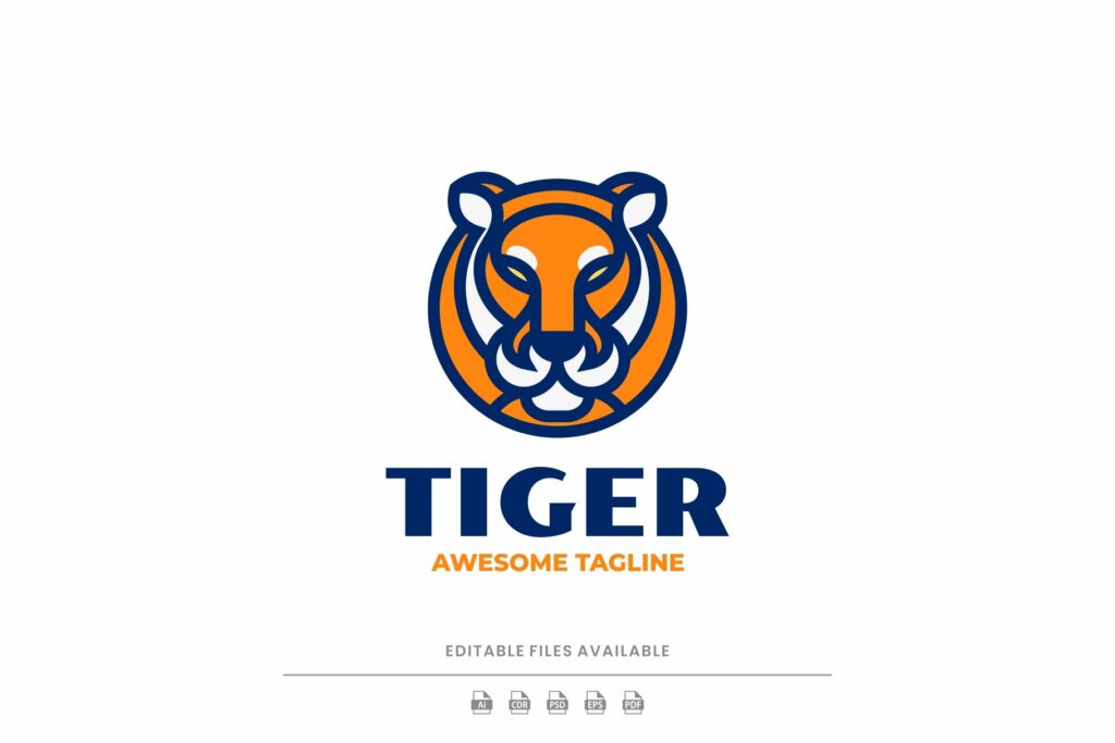 Tiger Simple Mascot Logo – MasterBundles