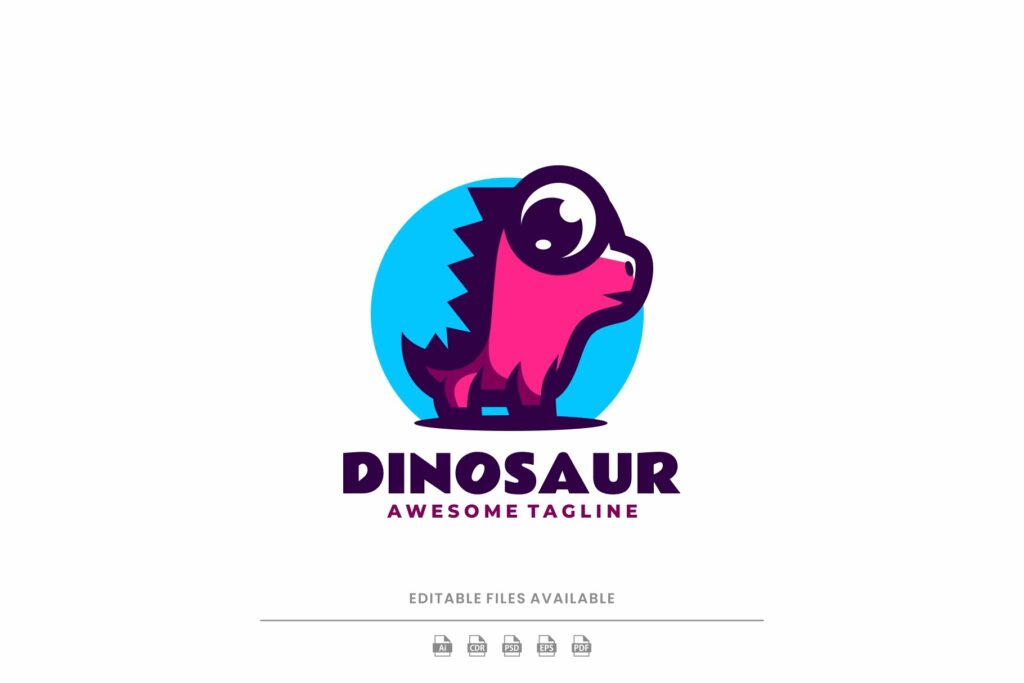Dinosaur Simple Mascot Logo – MasterBundles