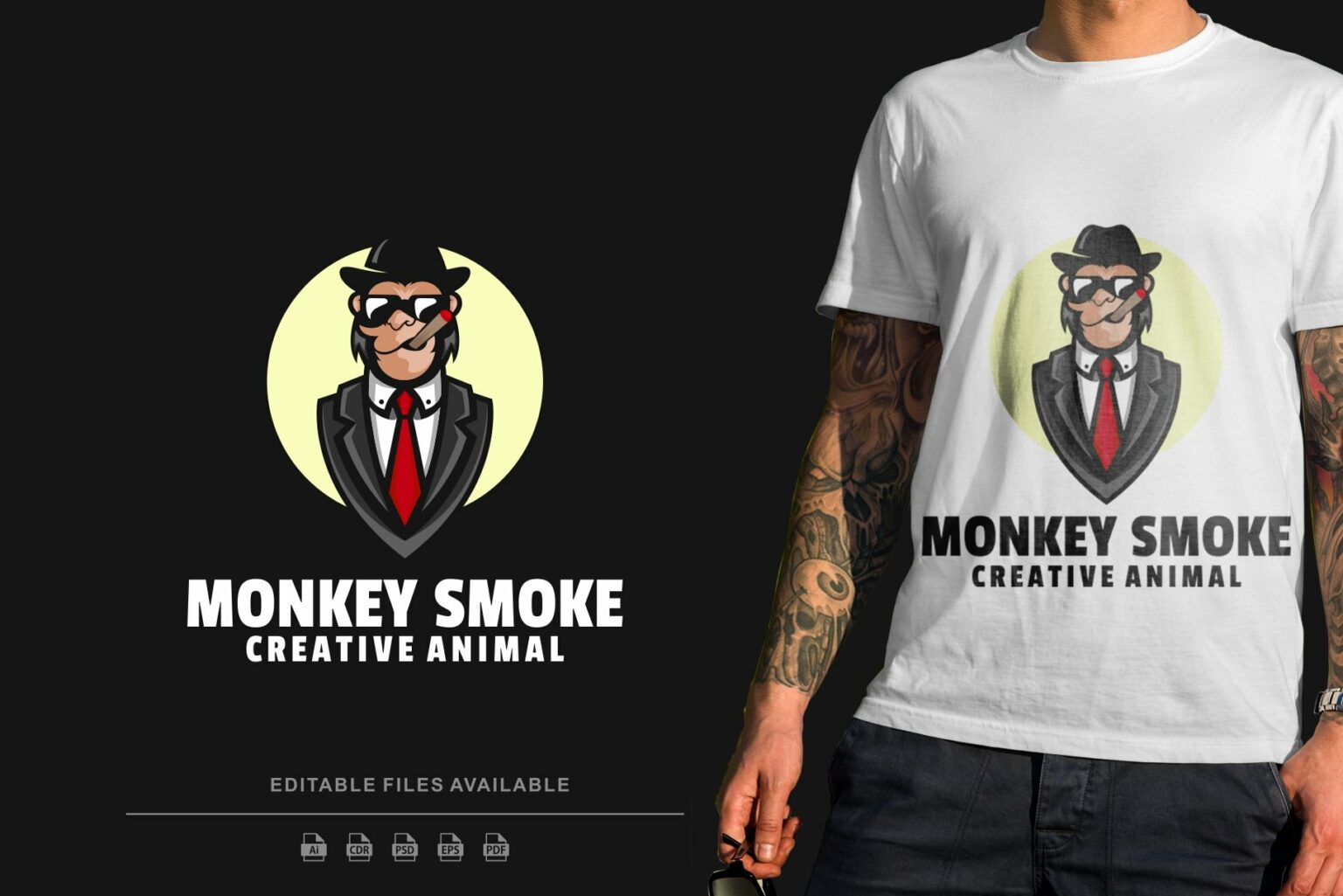 Monkey Cartoon Character Logo – MasterBundles