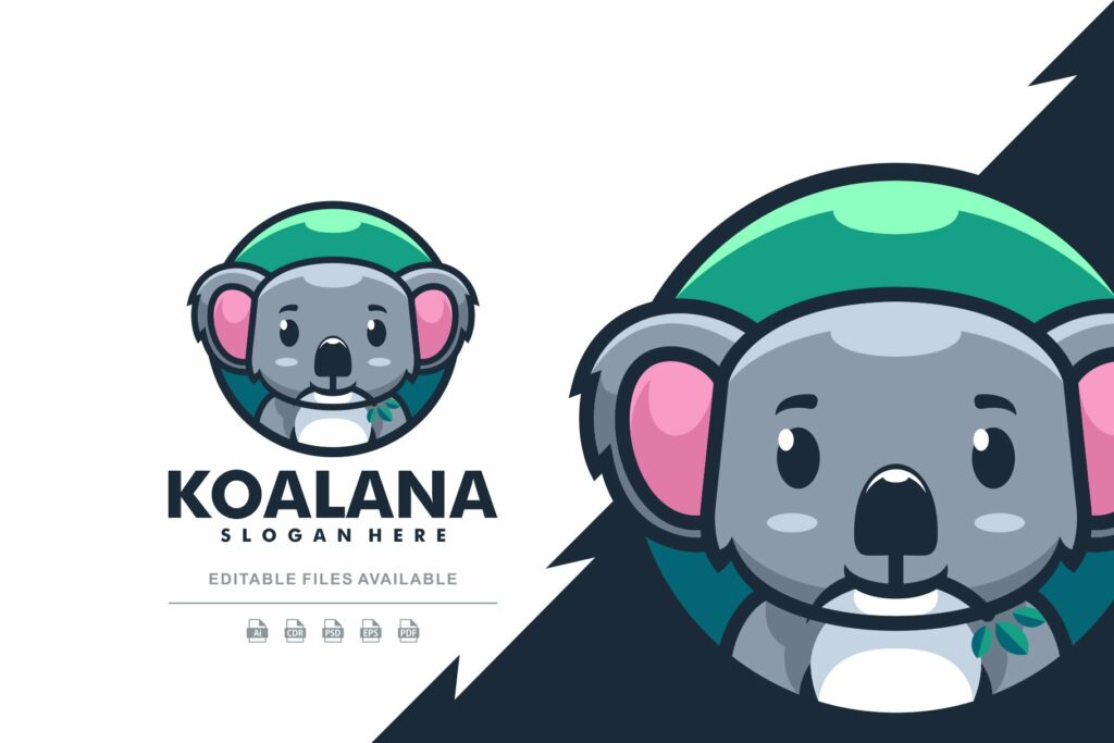 Koala Simple Mascot Logo – MasterBundles