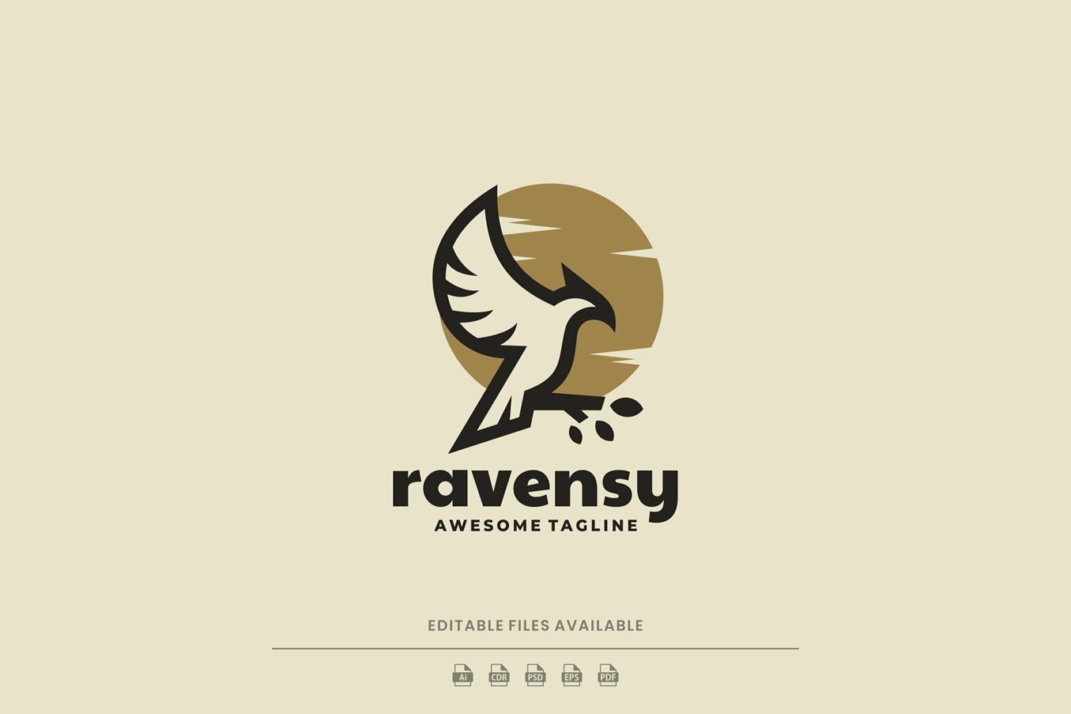 Raven Simple Mascot Logo – MasterBundles