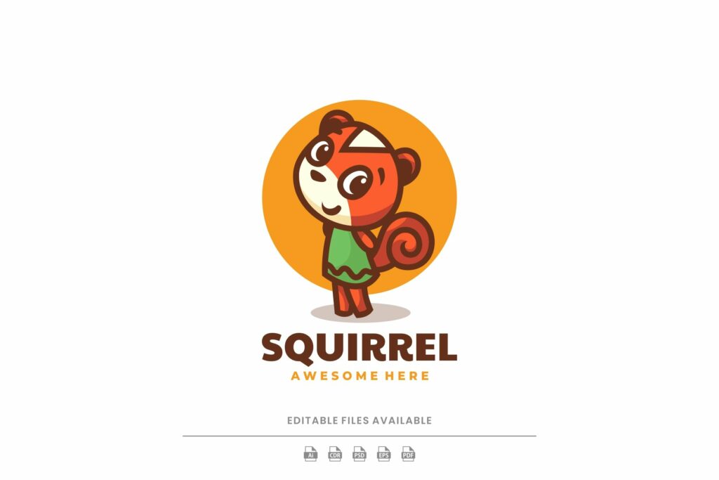 Squirrel Simple Mascot Logo – MasterBundles