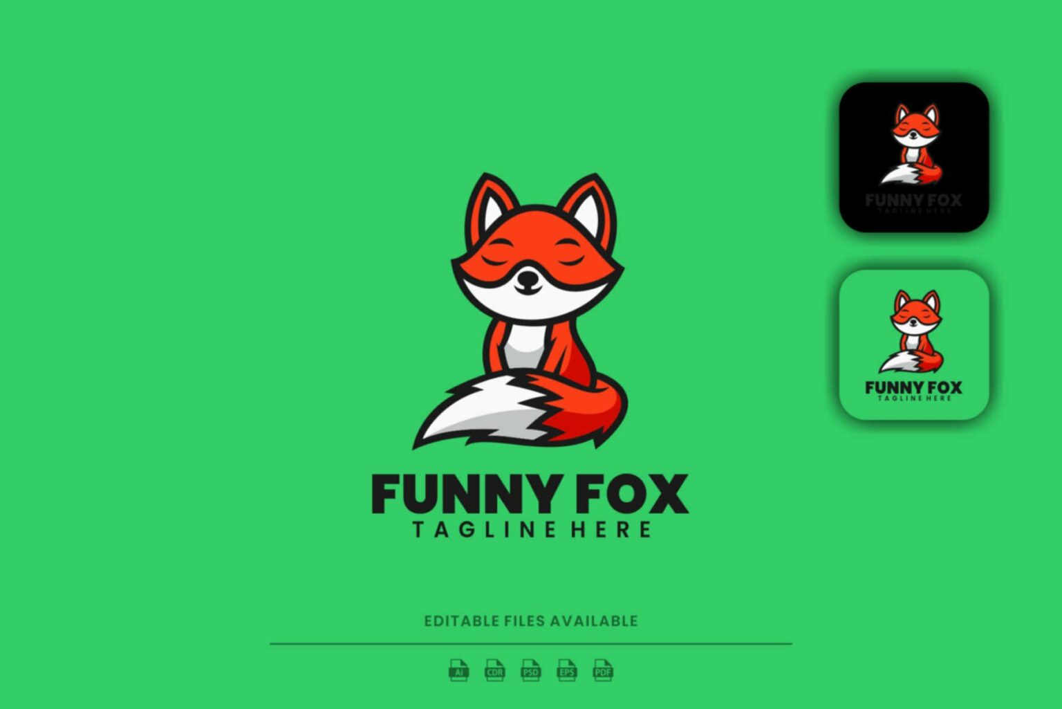 Funny Fox Cartoon Logo – MasterBundles