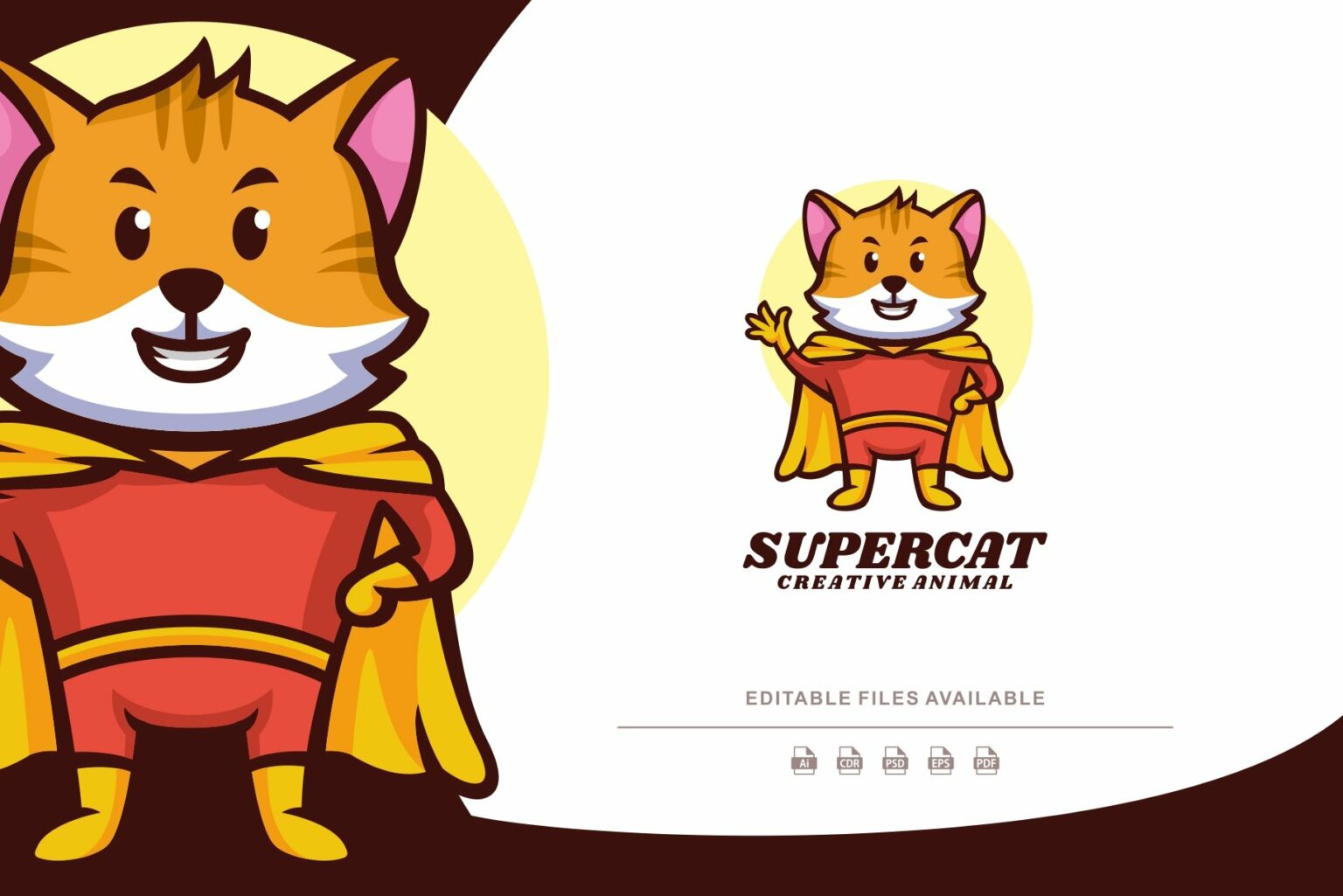 Super Cat Cartoon Mascot Logo – MasterBundles