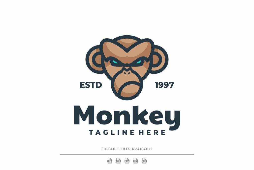 Monkey Simple Mascot Logo – MasterBundles