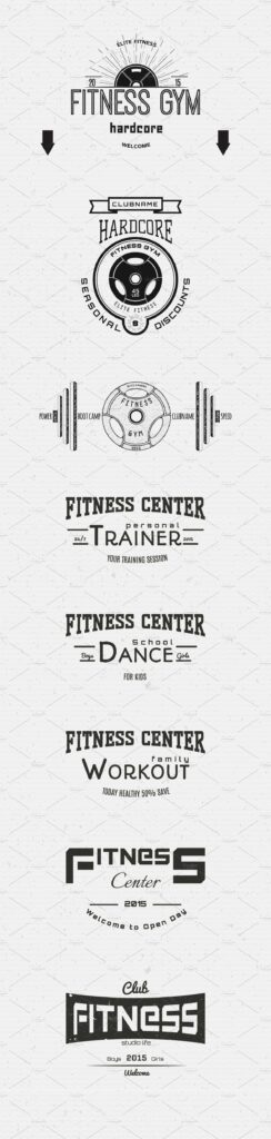 Fitness vector set badges and logos – MasterBundles