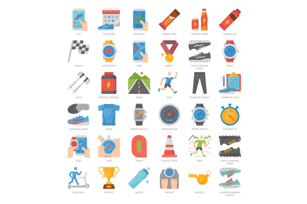 36 Running Icons Set x 4 Styles - MasterBundles