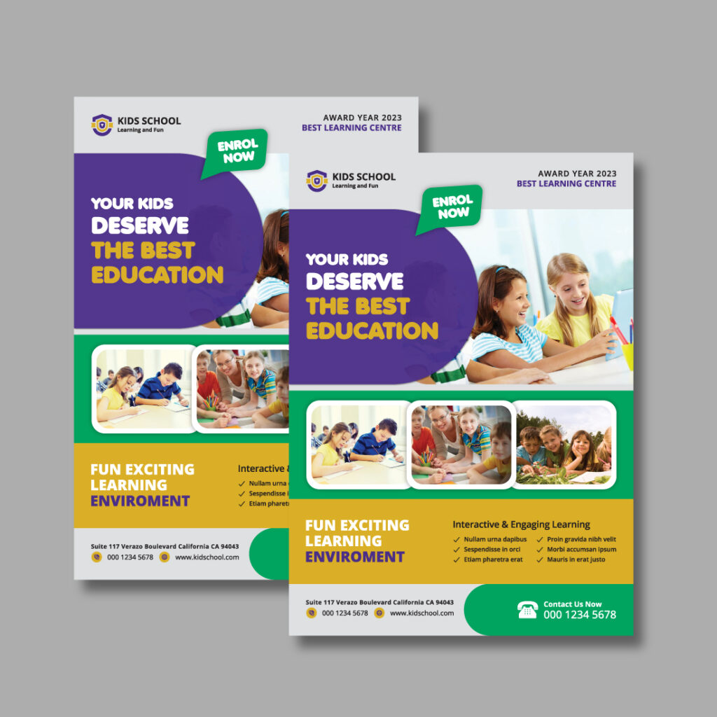 Kids Education Flyer Design Template - MasterBundles