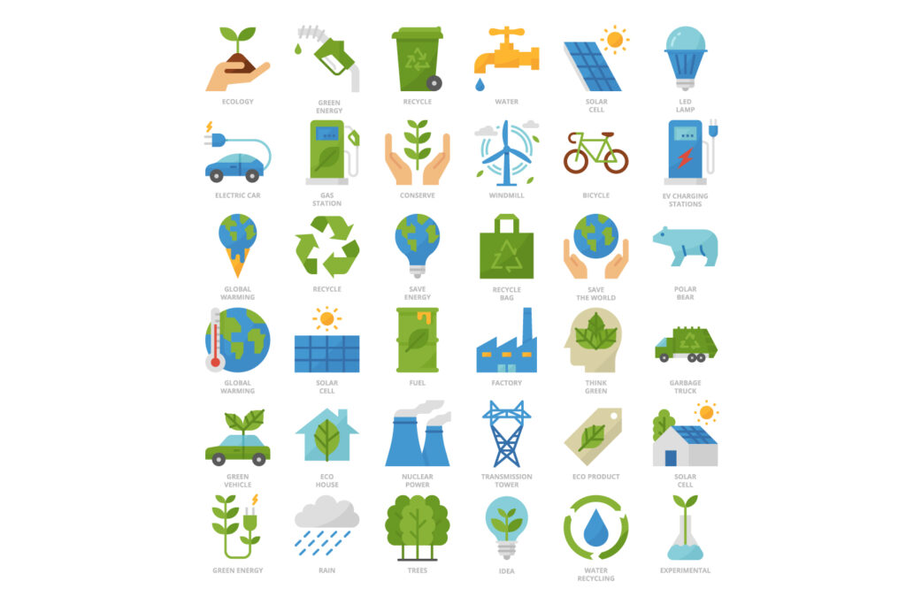 36 ECO Icons Set x 4 Styles - MasterBundles
