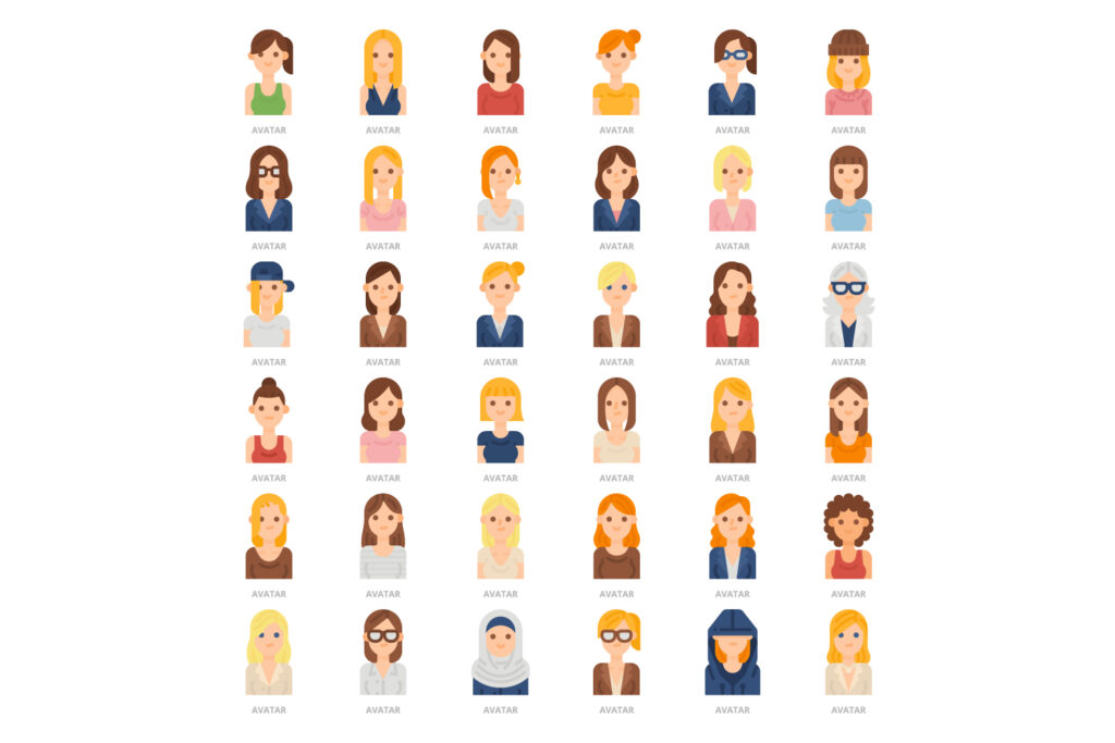 36 Avatar Icons Set x 4 Styles - MasterBundles