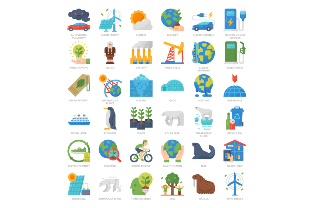 36 Global Warming Icons Set x 4 Styles - MasterBundles