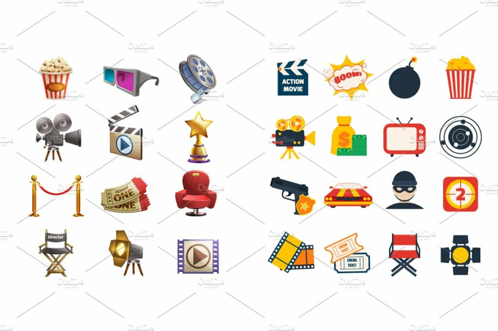 Mega Cinema Icons Set – MasterBundles