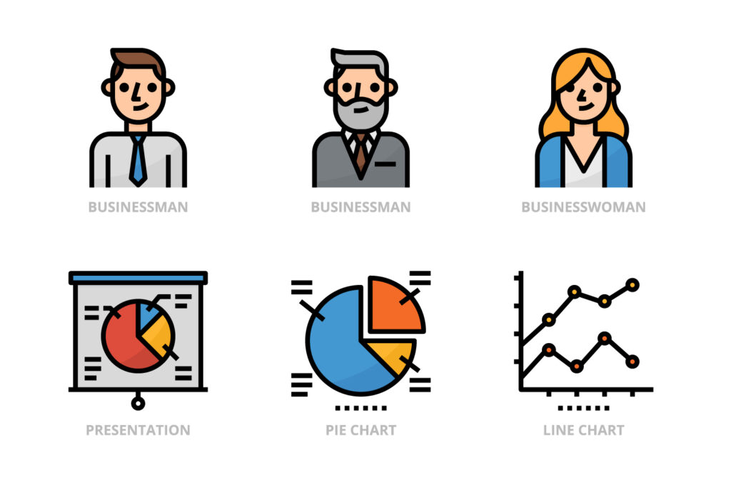 36 Business Icons Set x 4 Styles - MasterBundles