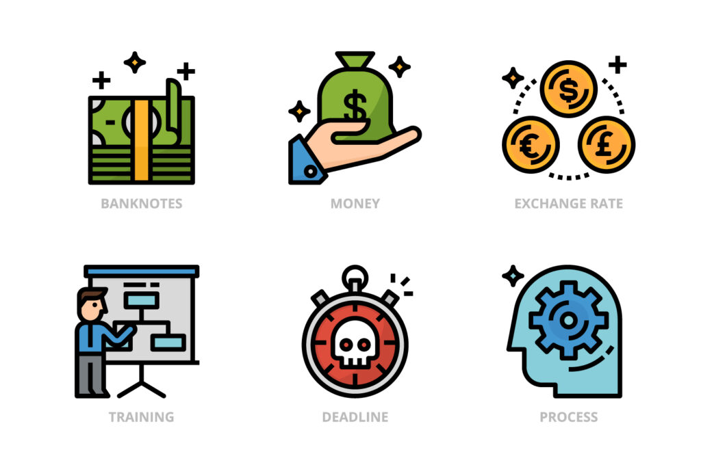 36 Business Icons Set x 4 Styles - MasterBundles