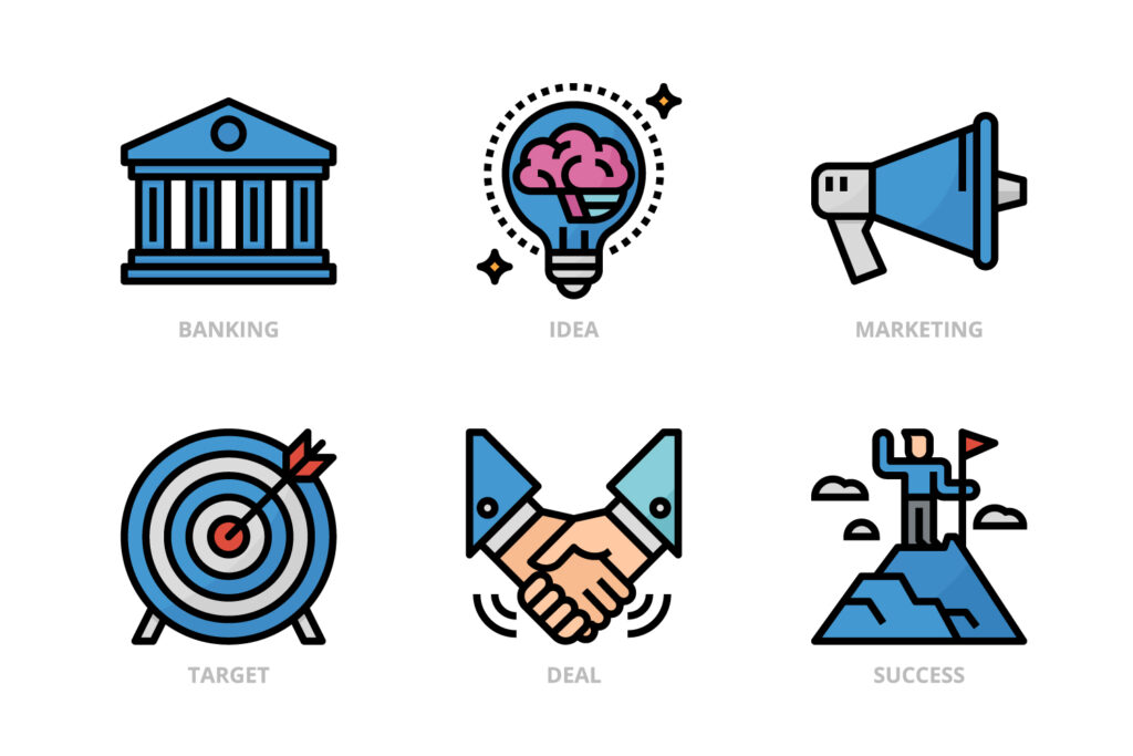 36 Business Icons Set x 4 Styles - MasterBundles