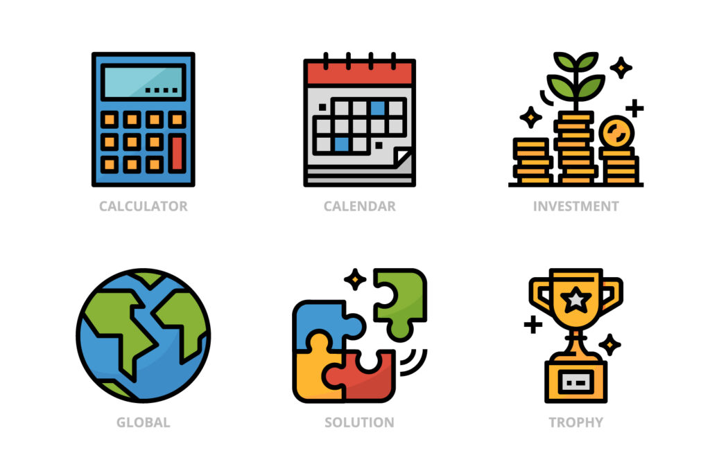 36 Business Icons Set x 4 Styles - MasterBundles