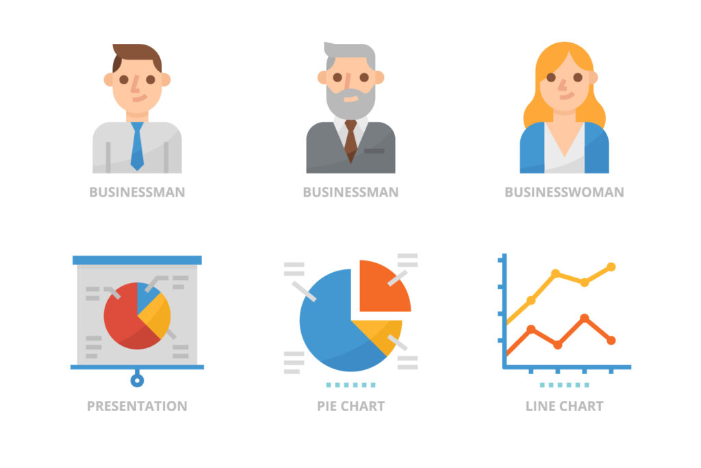 36 Business Icons Set x 4 Styles - MasterBundles
