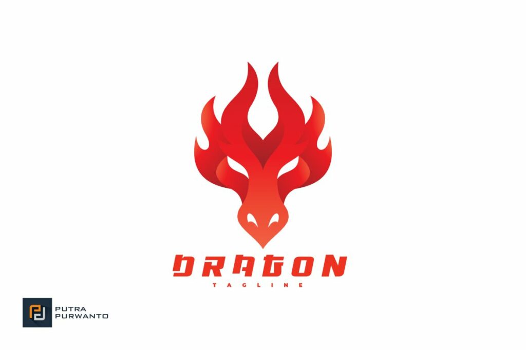 Dragon Face Fire Logo – MasterBundles