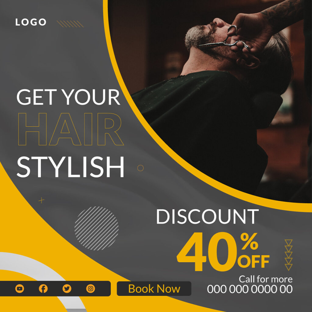 flat design barbershop template - MasterBundles