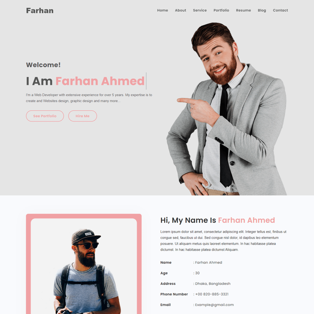 Portfolio Resume HTML Template - MasterBundles