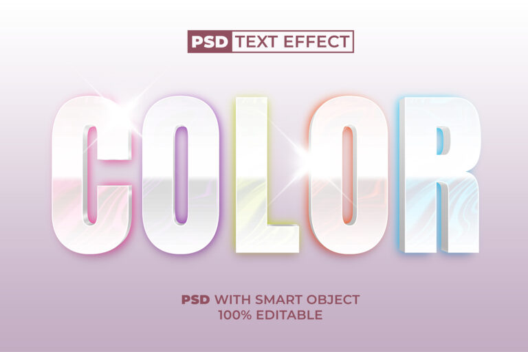 PSD 3D Color text effect colorful backlight - MasterBundles