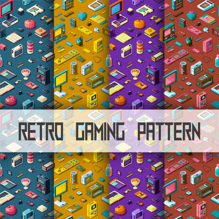 Retro Gaming Design Seamless Pattern - MasterBundles
