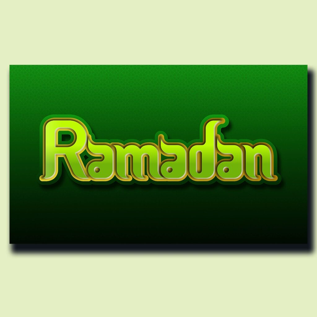 Ramadan Special Editable 3D Text Effect with green color variation ...